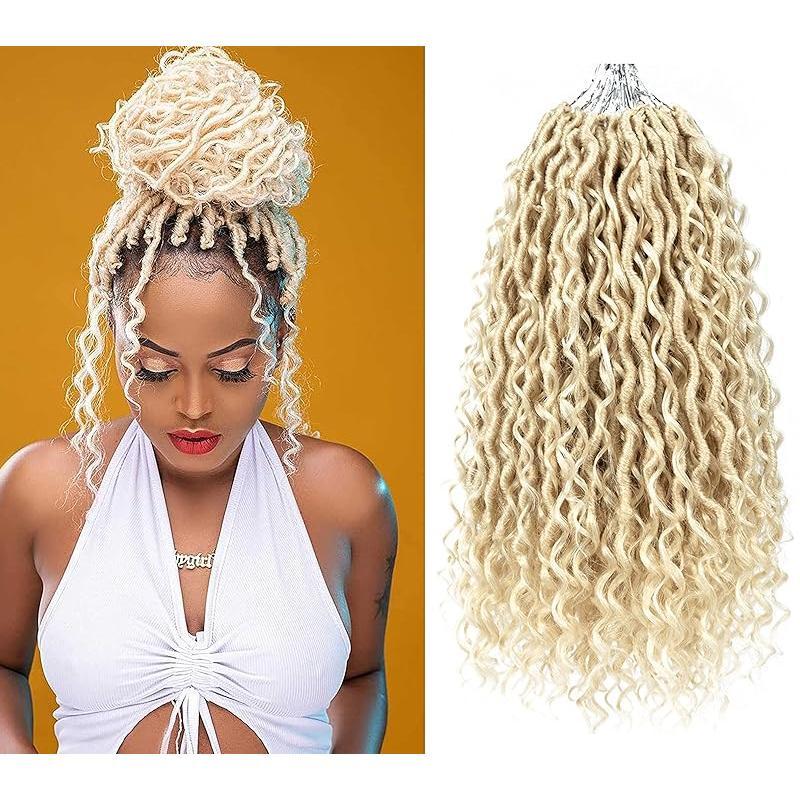Goddess Locs Crochet Hair 18 Inch Boho River Locs Hippie Locs Wavy ...