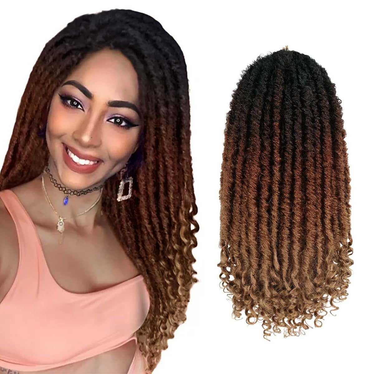 Goddess Locs Crochet Hair 6 Packs, 16 Inch Straight Faux Locs Crochet ...