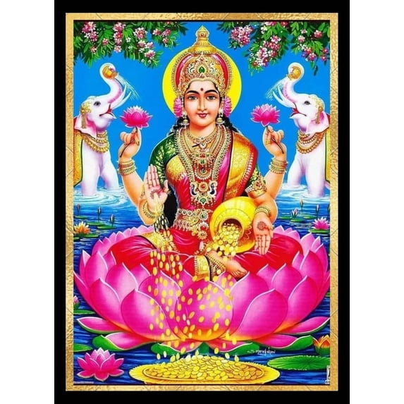 Goddess Mahalakshmi Devi, Laxmi Ma Photo Frame, Wall Hang, Small Size ...