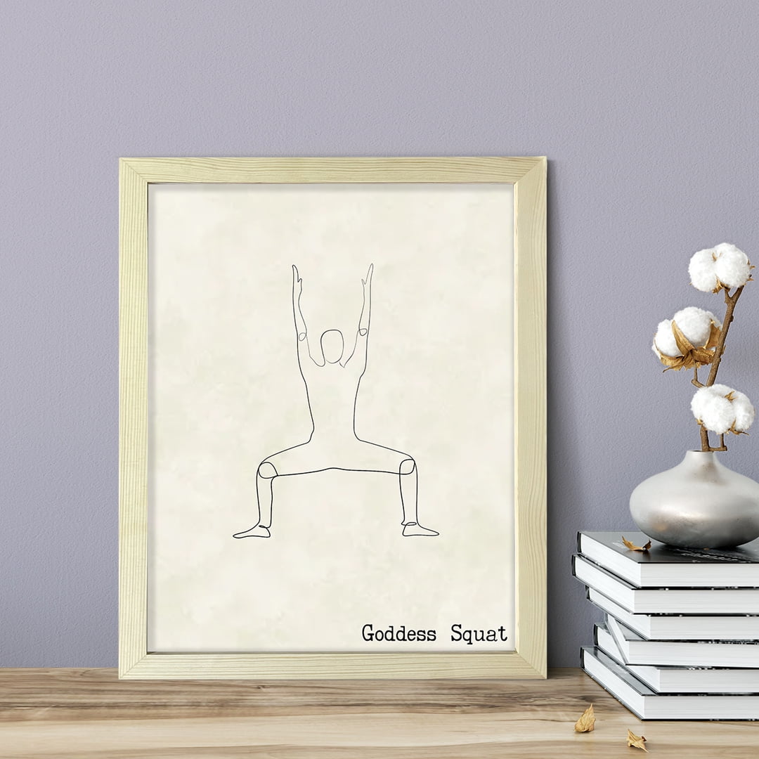 Goddess Squat, 8 x 10 Wooden FRAMED Print Yoga Wall Art - Walmart.com