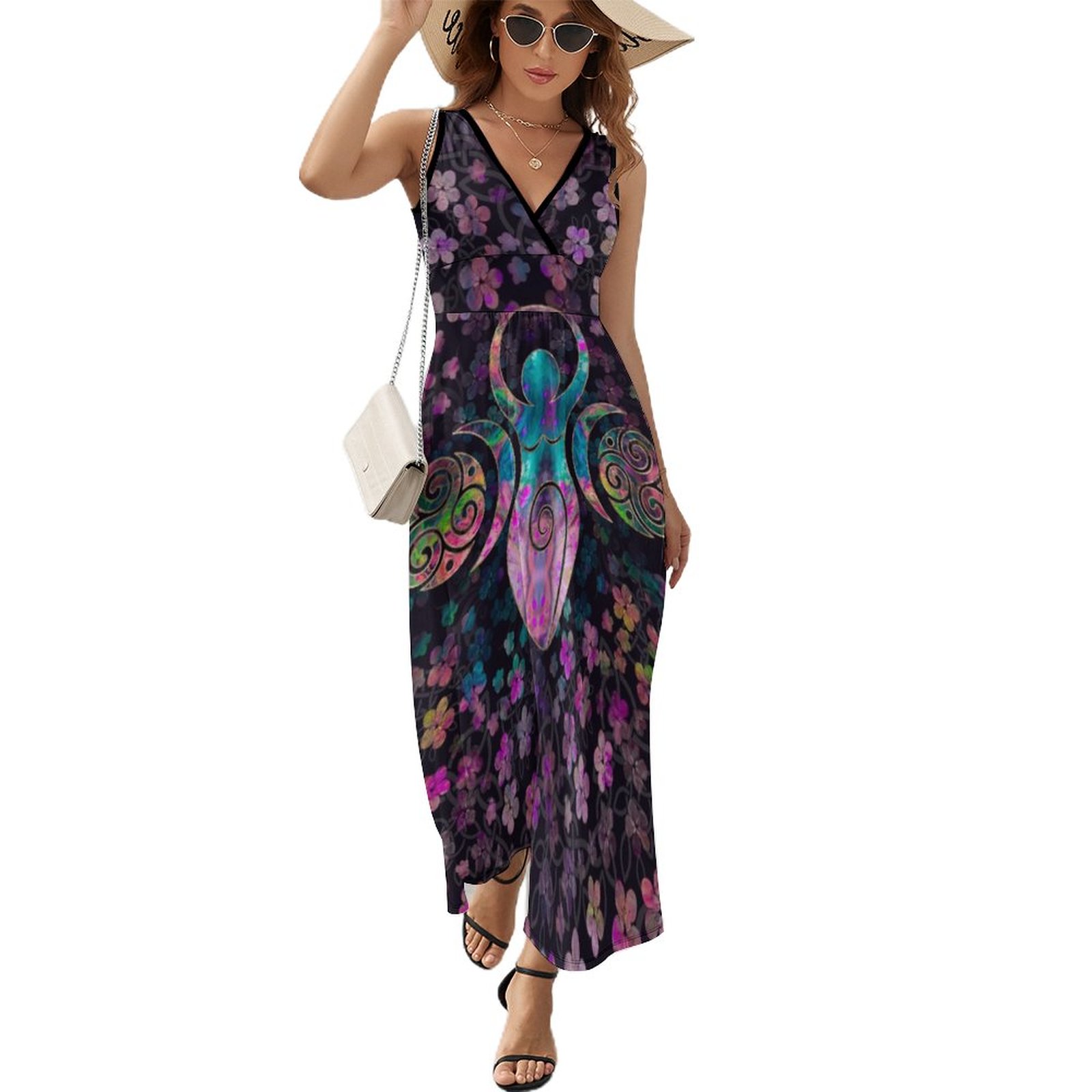 Goddess Triple moon with triskele Sleeveless Dress Evening dresses ...
