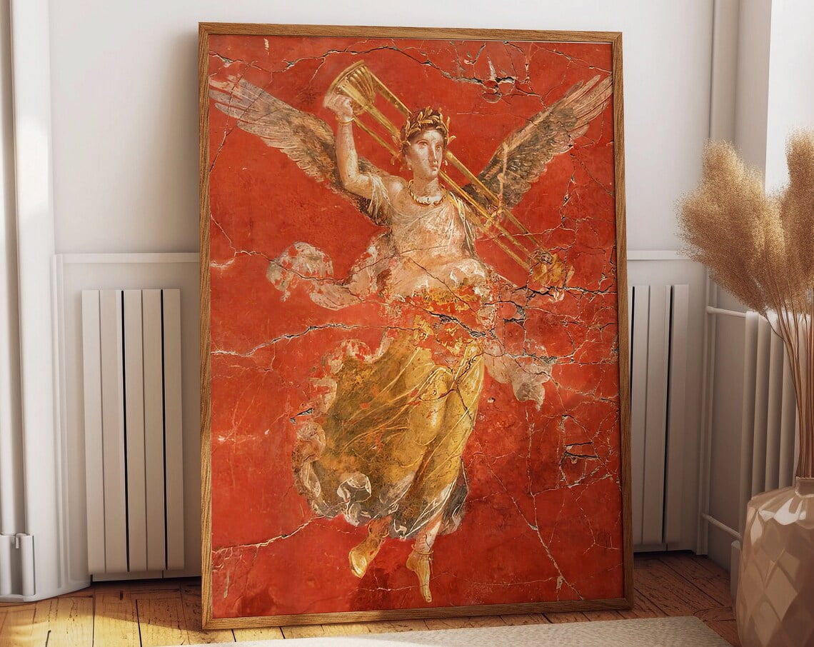Goddess Victoria Poster - Ancient Roman Print - Pompeii Classical Wall ...