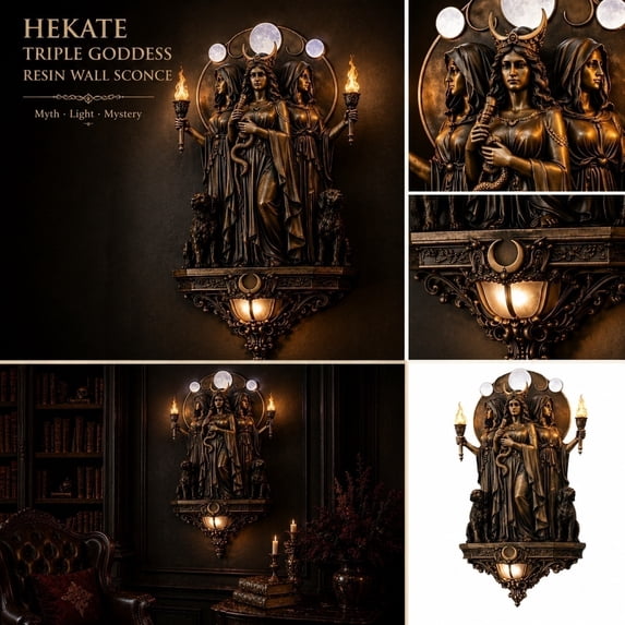Goddess Wall Sconce Mythological Sculpture Wall Lamp Gothic Home Decor ...