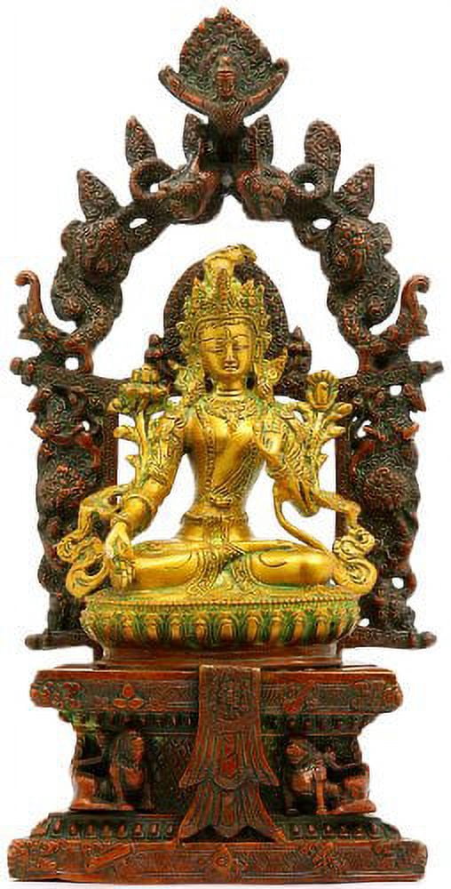 Goddess White Tara Seated on Six-Ornament Throne of Enlightenment ...