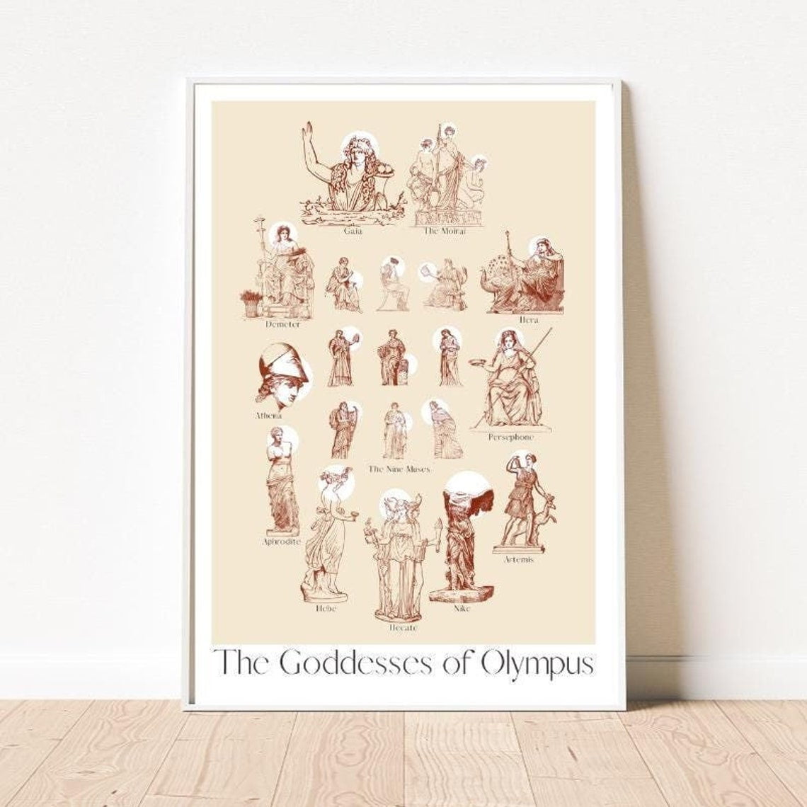 The Goddesses Of Olympus, Goddesses Wall Art, Greek Goddess, Divine ...