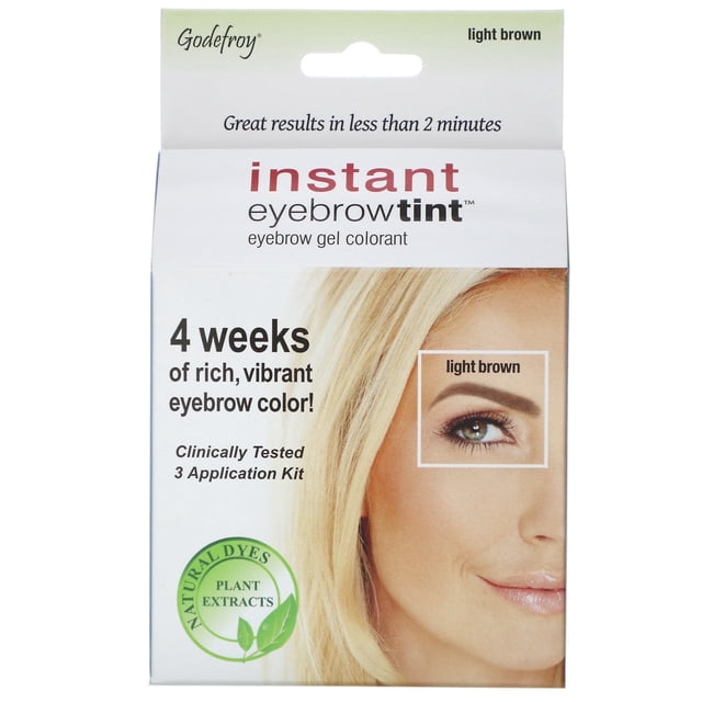 Godefroy Instant Eyebrow Tint Kit, Long Lasting Light Brown, 3 ...