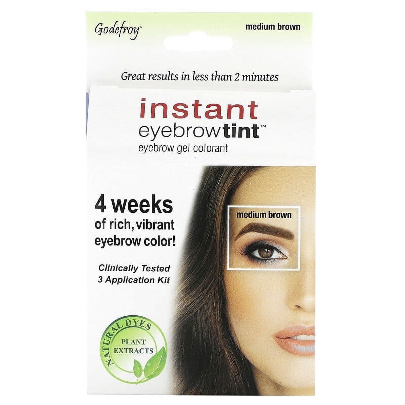 Godefroy, Instant Eyebrow Tint, Medium Brown, 3 Application Kit Pack of ...