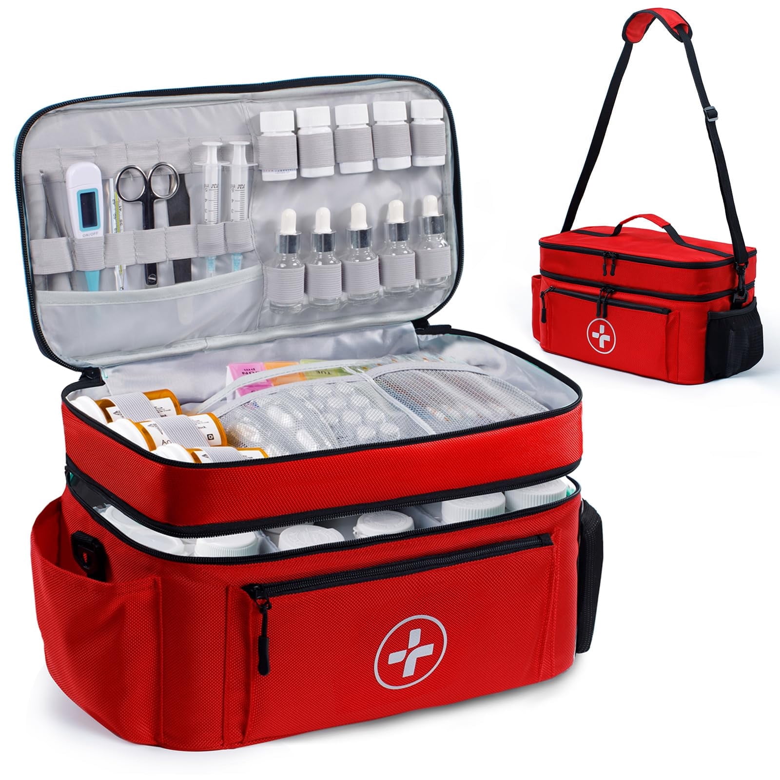 Godery Medicine Storage Bag Home First Aid Box for Emergency Medication ...