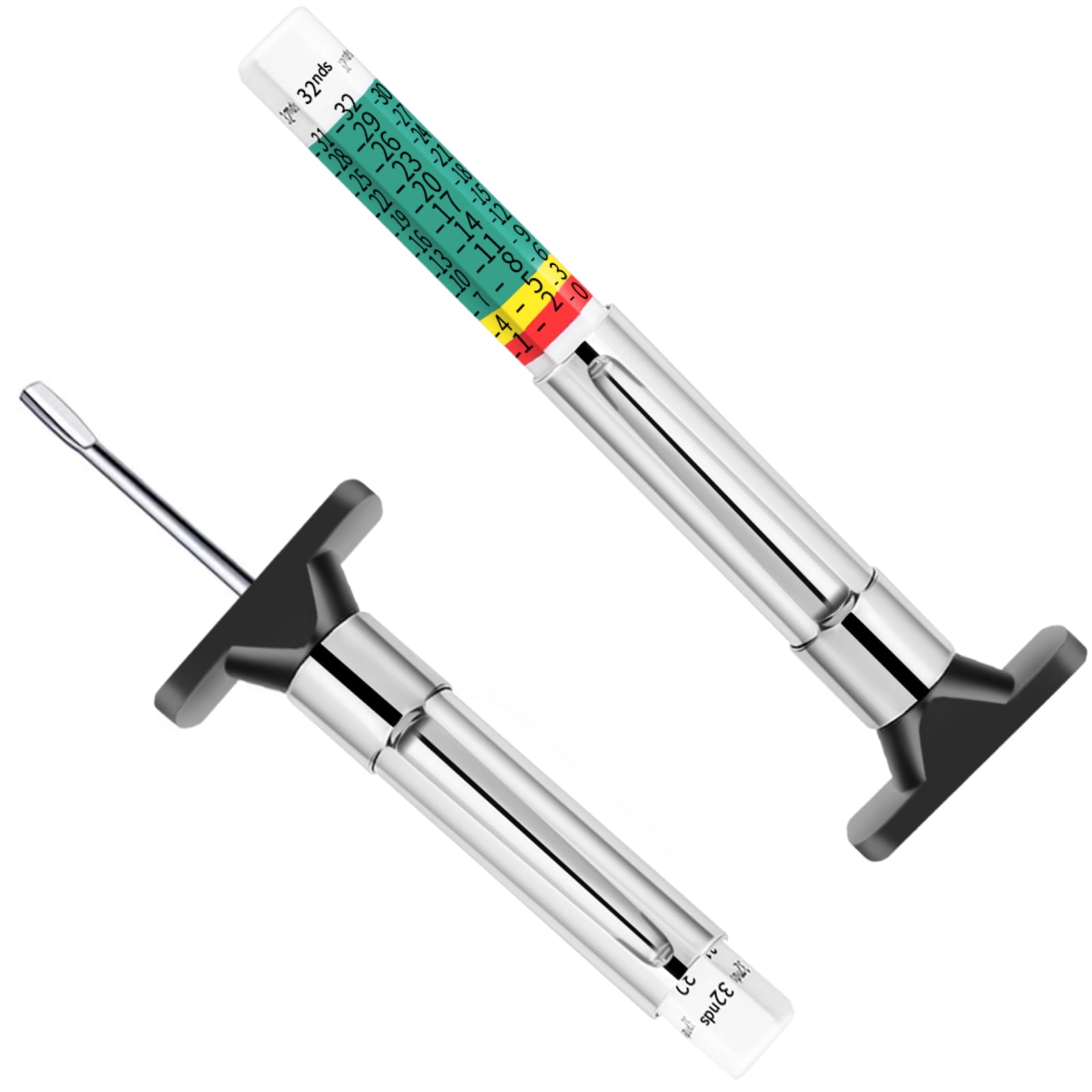 GODESON Tire Tread Depth Gauge, Color Coded Measurement Tool, Reads 0-1 ...