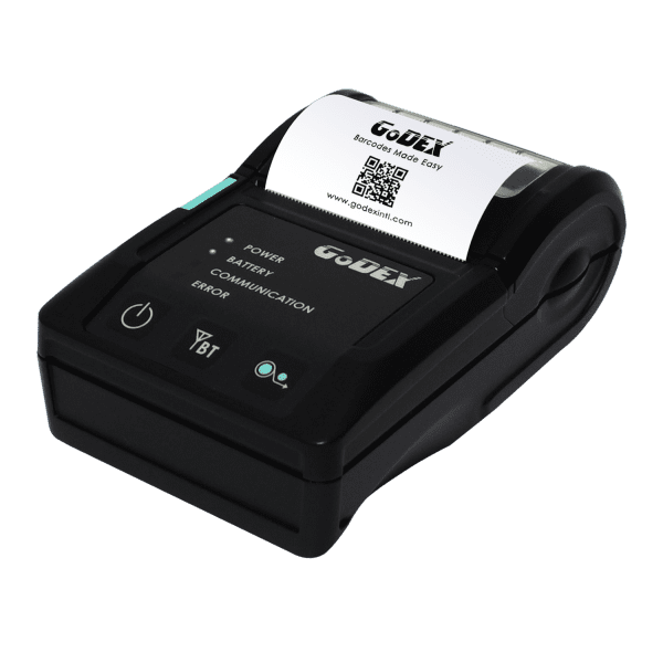 Godex MX20 2” Wide Direct Thermal Mobile Barcode Label Printer, 203 dpi ...