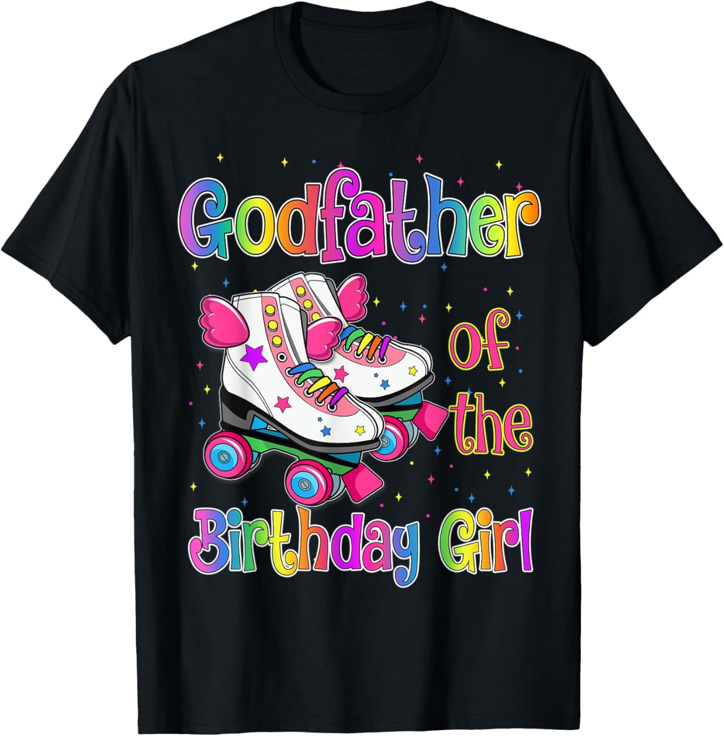Godfather Birthday Girl Rolling Skate Birthday family Party T-Shirt ...