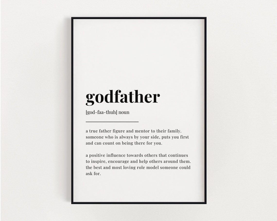 Godfather Definition Print, Wall Art Print, Godfather Print, Definition ...