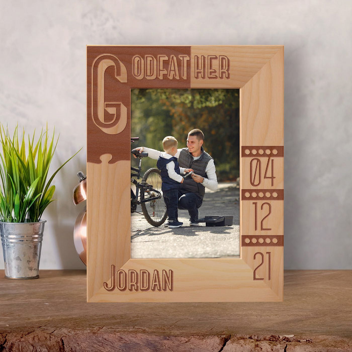 Godfather Personalized Wooden Frame 4" x 6" Brown (Vertical) - Walmart.com