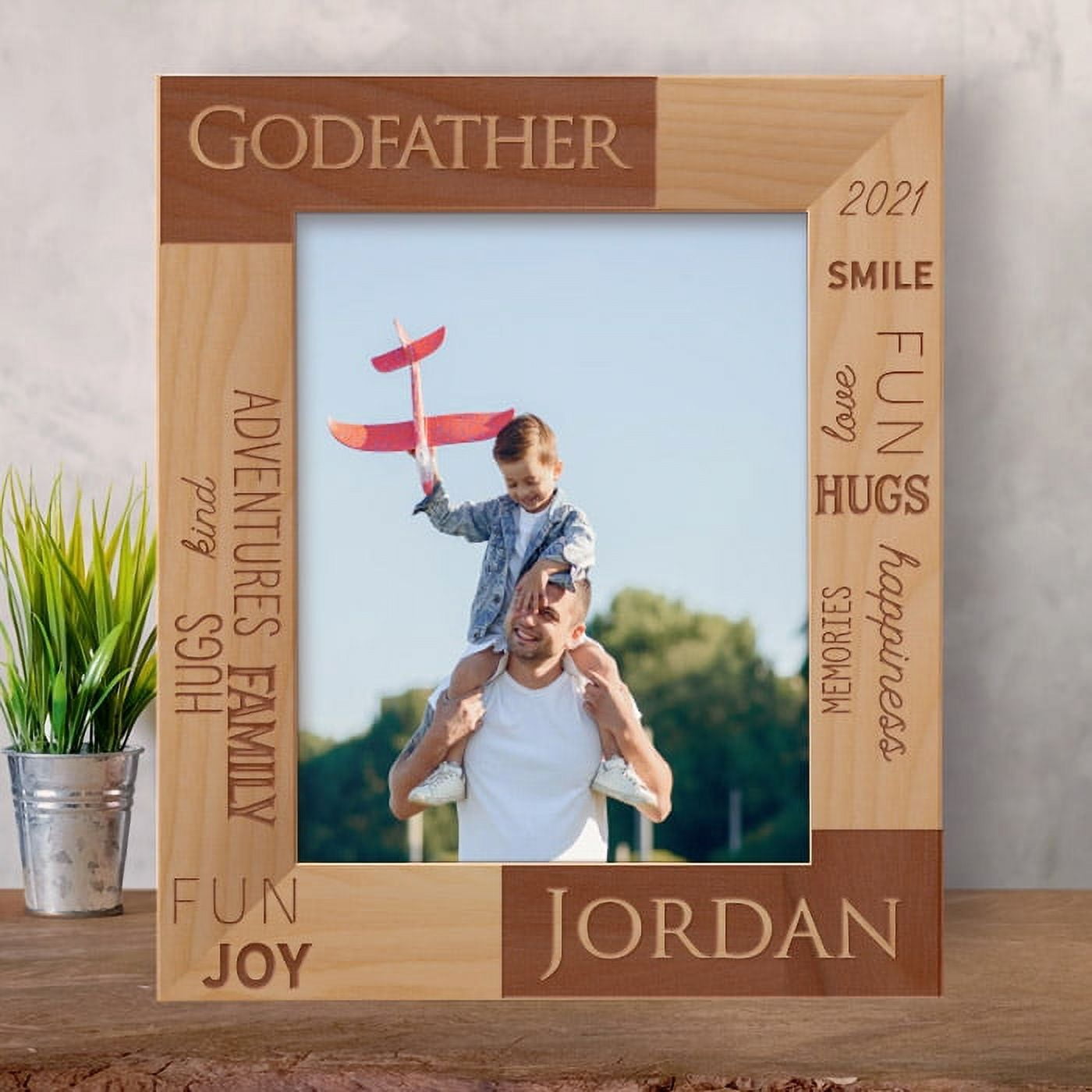 Godfather Personalized Wooden Frame 8" x 10" Brown (Vertical) - Walmart.com