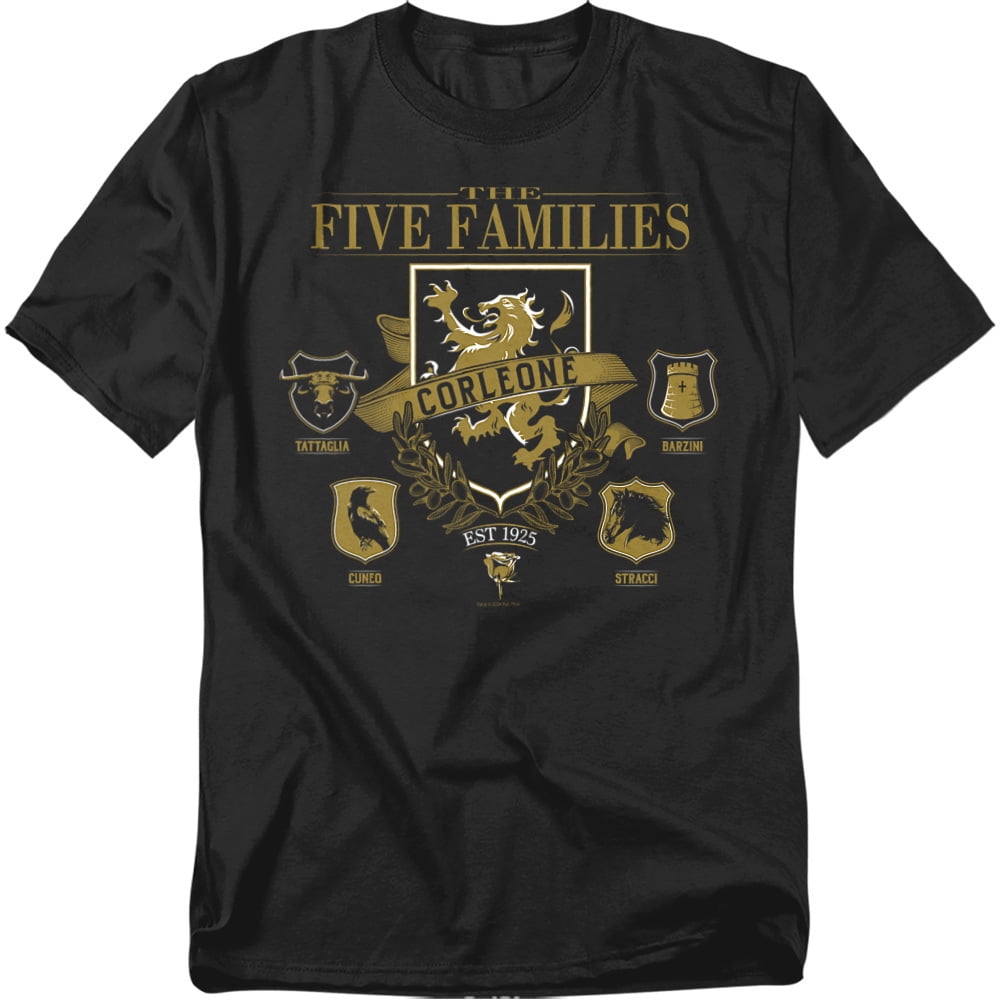Godfather T-Shirt Five Families Logos Unisex Graphic Tee for Men ...