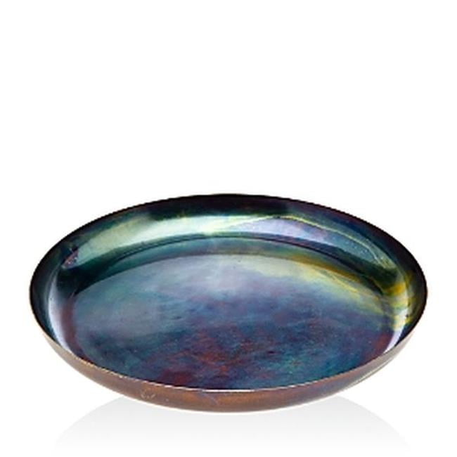 Godinger 11598 10 in. Iridescent Blue Round Tray - Walmart.com