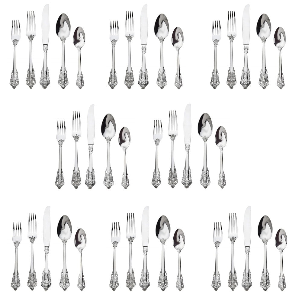 Godinger 20th. Century Baroque 18/10 Stainless Steel 40pc. Flatware Set ...