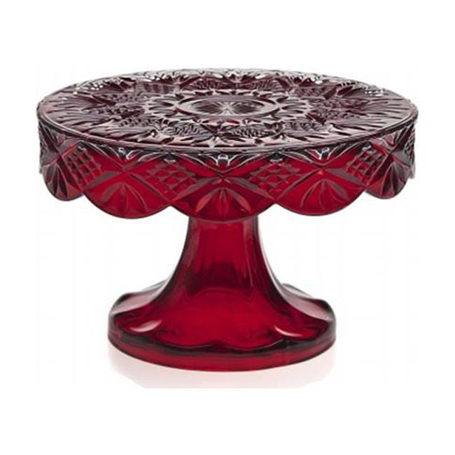 Godinger 25633 Dublin Red 8 in. Cake Plate - Walmart.com