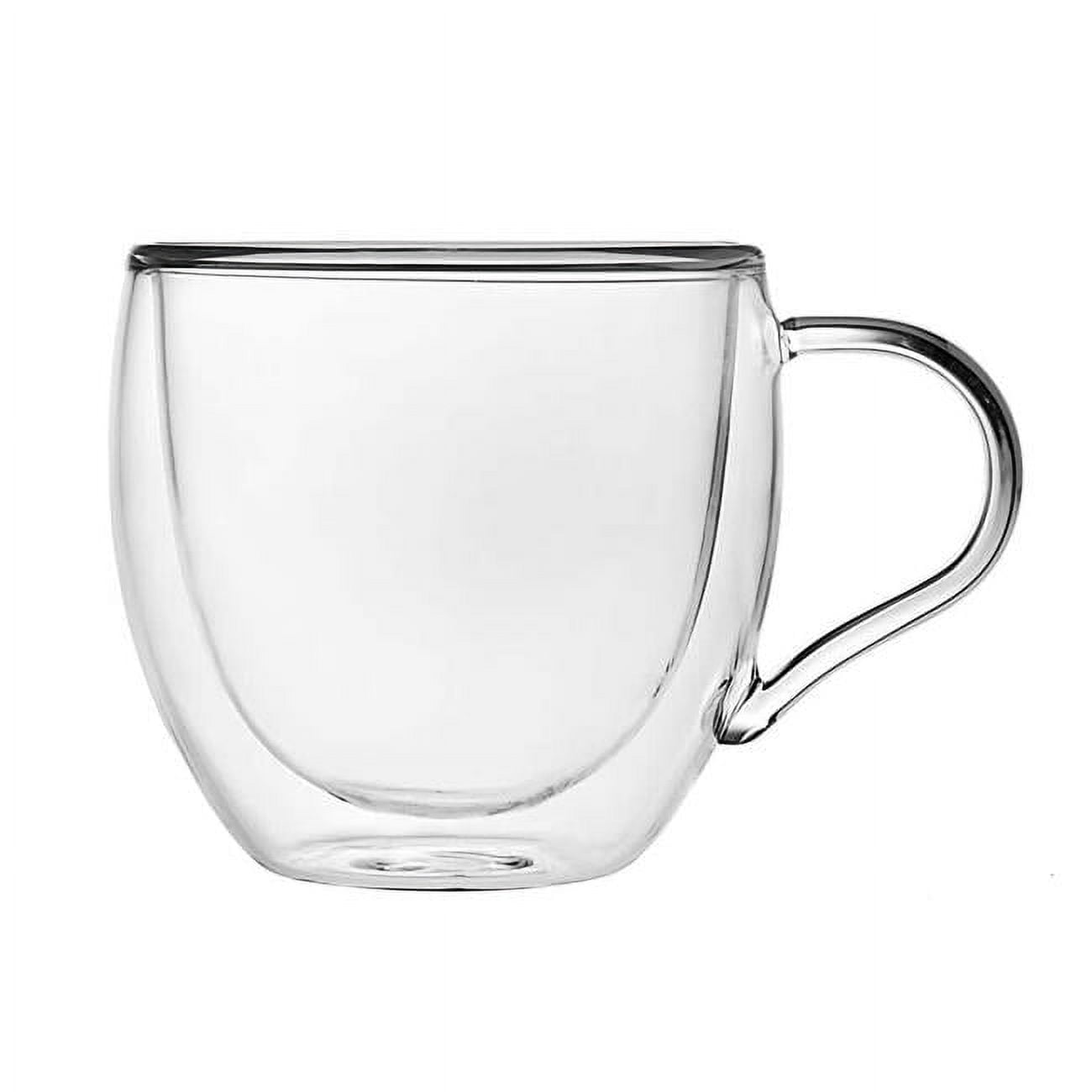 Godinger R28-18100 3 oz Espresso Glass Wall Round Coffee Mugs, Clear ...