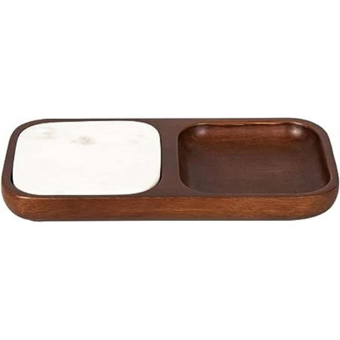 Godinger 35603 Wood with Marble Inlay Dish & Coasters, Brown - Walmart.com