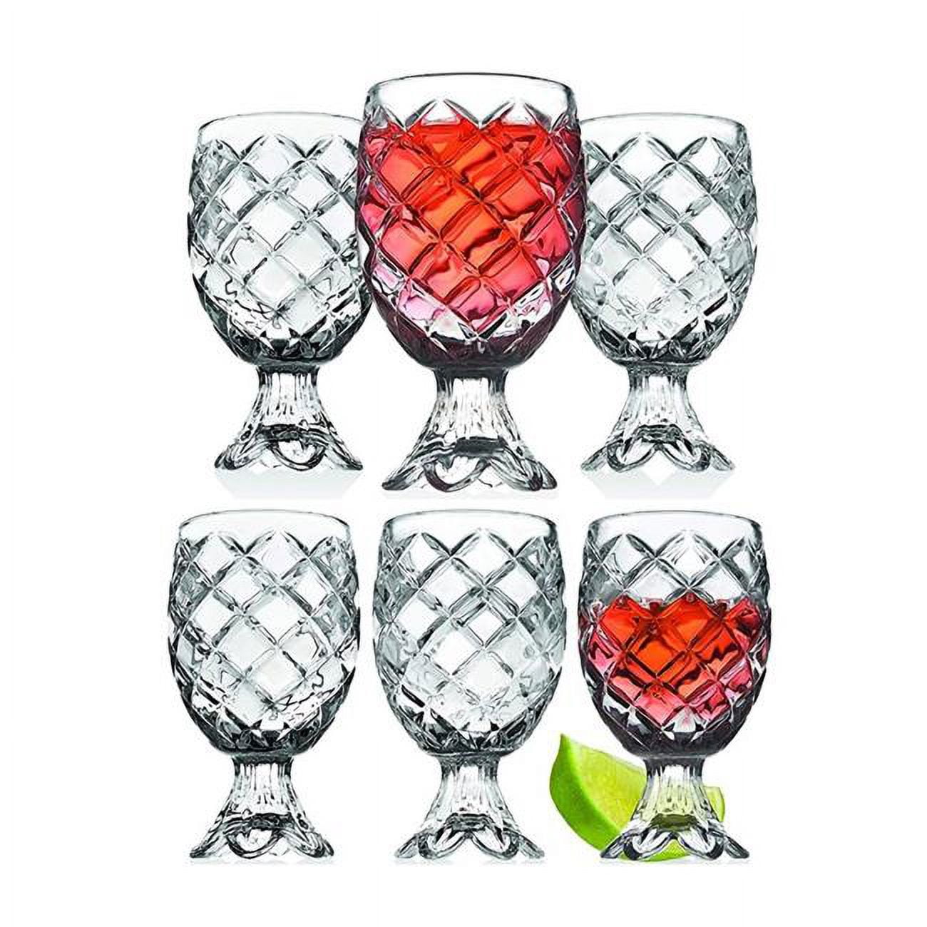 Godinger 42971 2 oz Pineapple Cut Crystal Footed Shot Glass, Clear ...