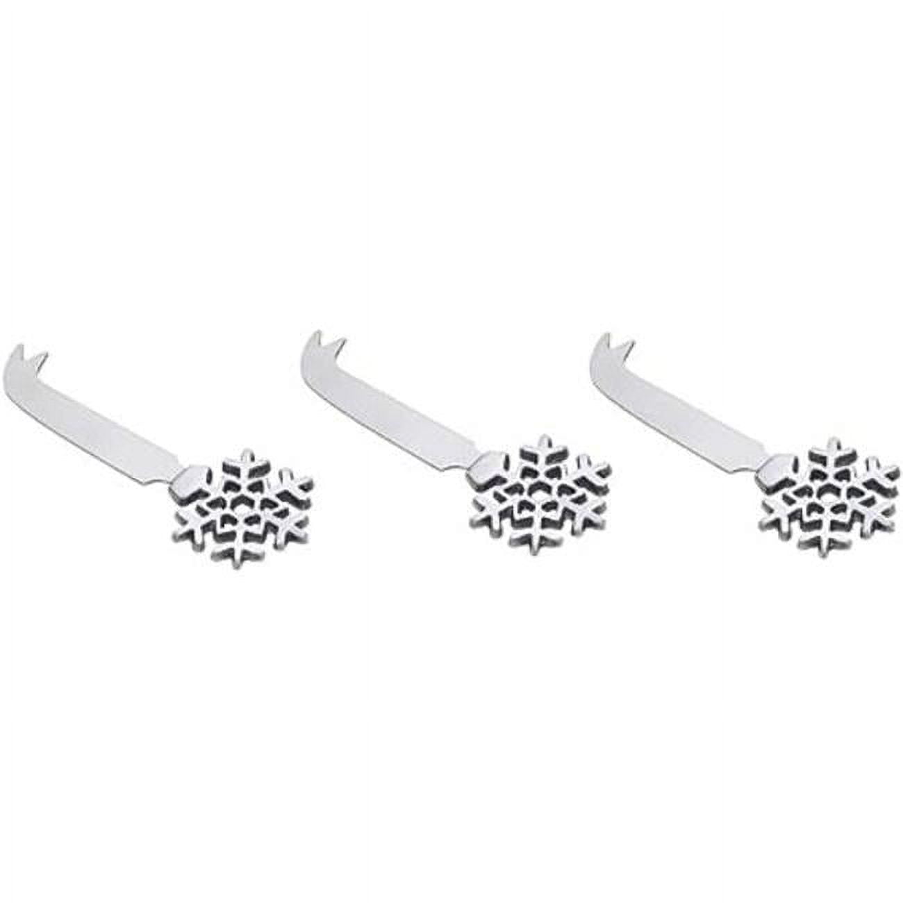 Godinger 50561 Snowflake Cheese Knife Set - Silver - Set of 3 - Walmart.com