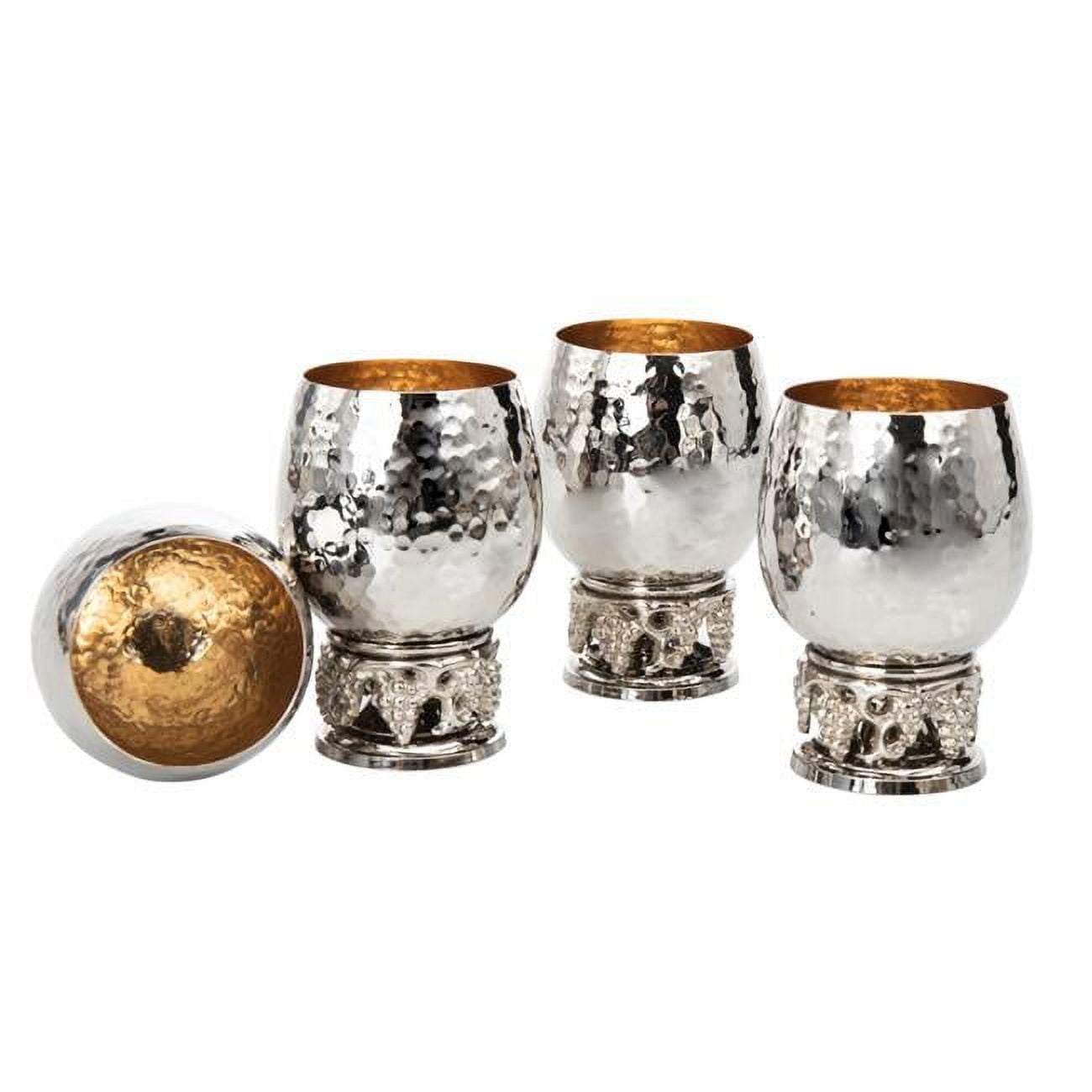 Godinger 57505 3 oz Hammered Grape Shot Cup - Stainless & Gold - Set of ...