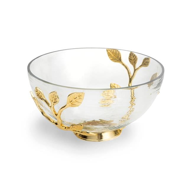 Godinger 8 in. Gold Leaf Glass Bowl - Walmart.com