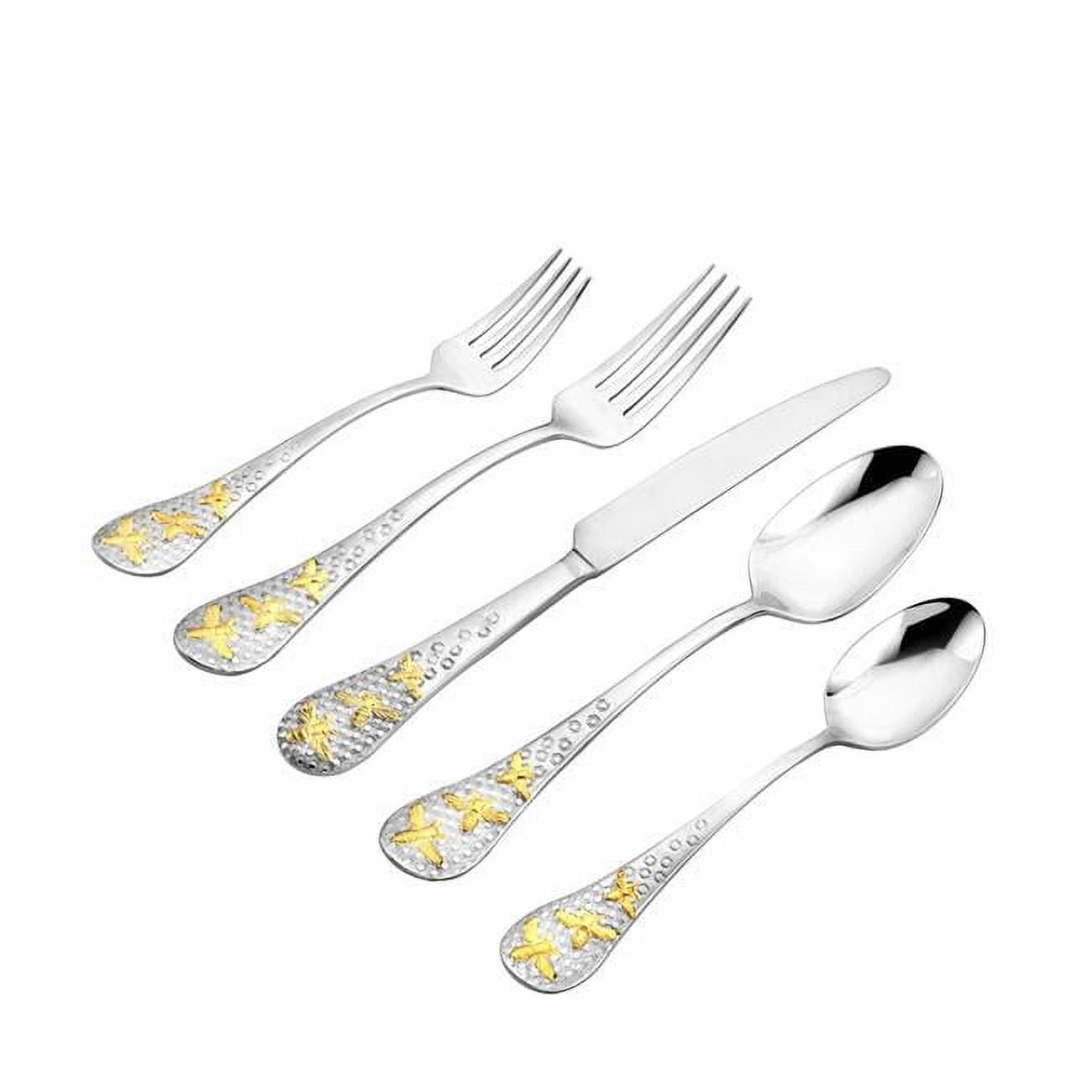 Godinger 84227 18 by 10 Buzz Accent Butterfly Flatware Set, Gold - 20 ...