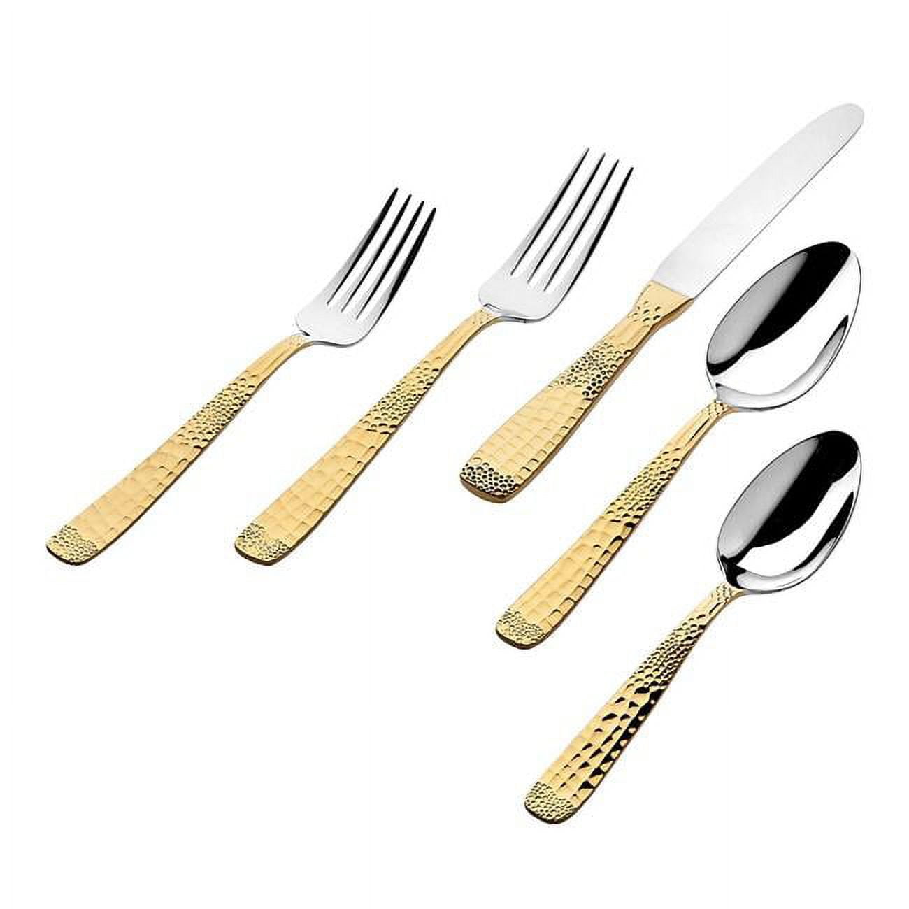 Godinger 84262 18-10 Donatella 24KT Gold Plated Flatware Set - Gold, 20 ...