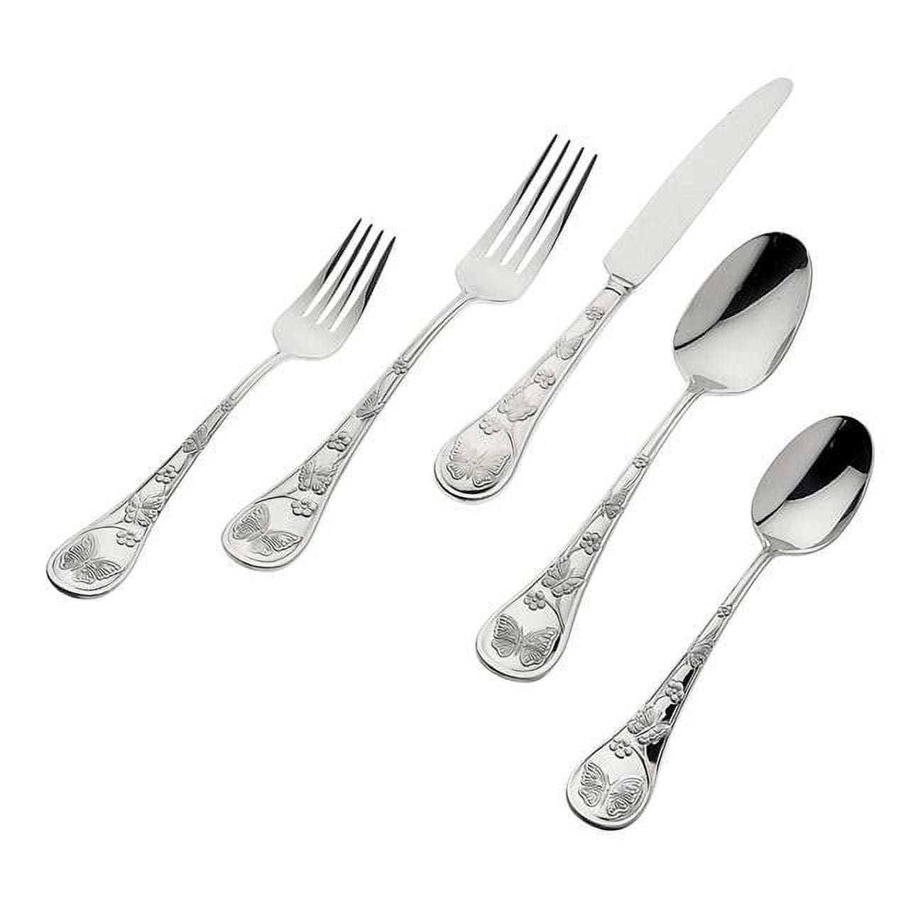 Godinger 84283 18-10 Butterfly Sandblast Steel Flatware Set - Stainless ...
