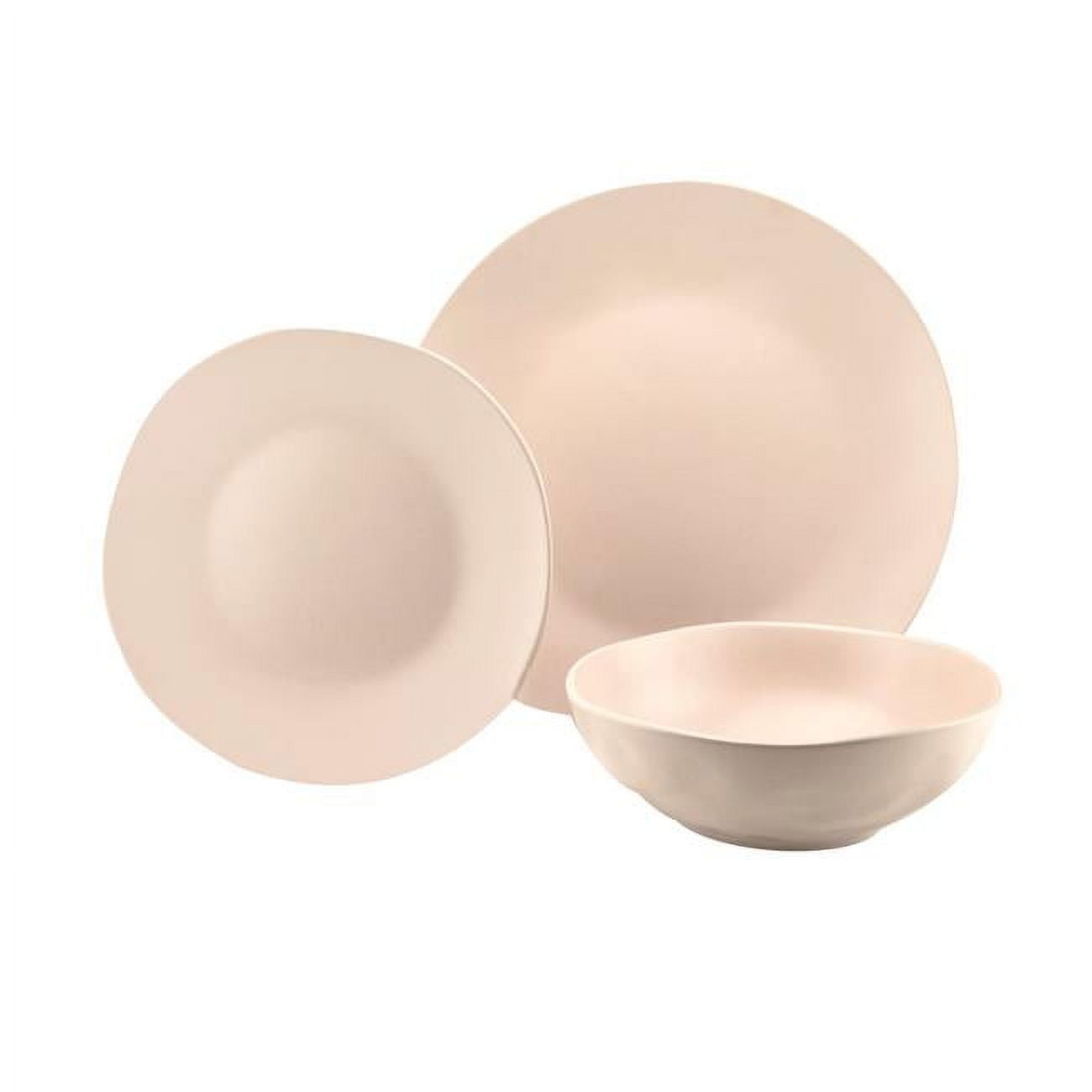 Godinger 87465 Aspero Stoneware Dinnerware Set, Pink - 12 Piece ...