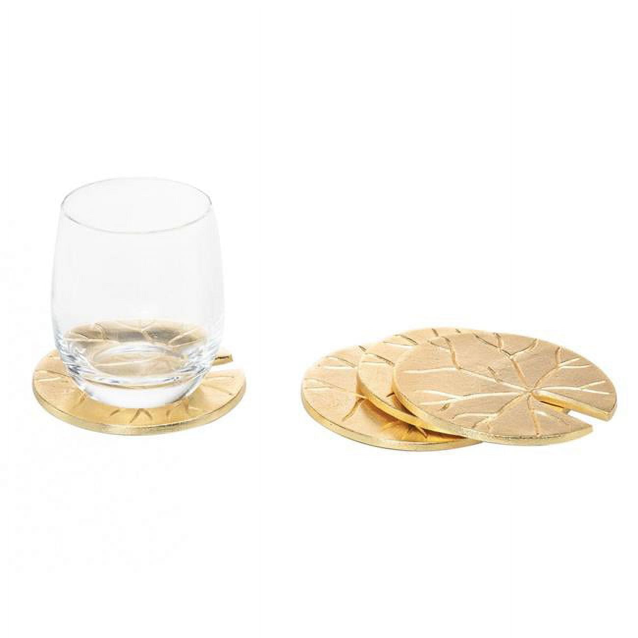 Godinger 96529 Lily Coasters - Gold - Set of 4 - Walmart.com
