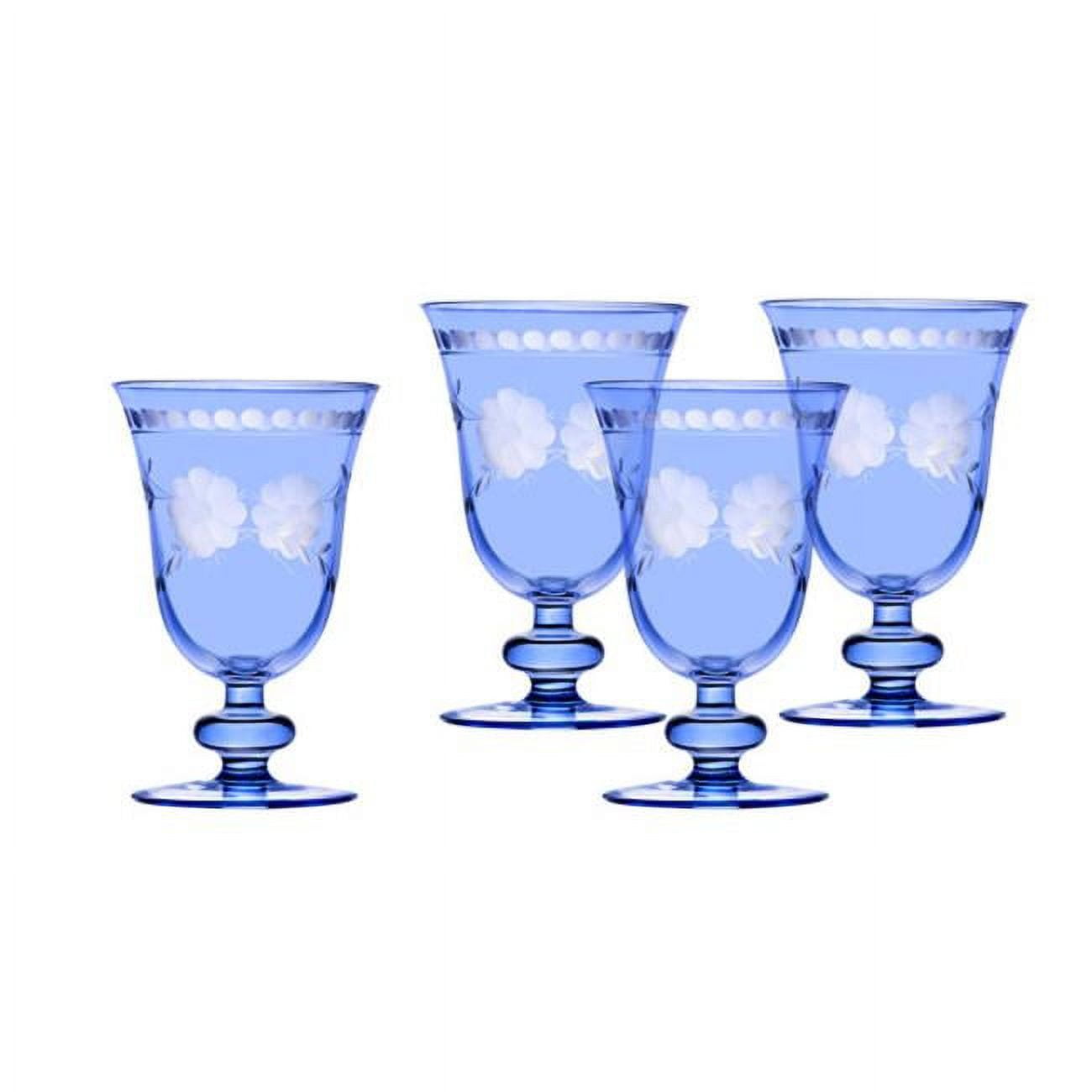 Godinger Belle Fleur Goblet, Blue - Set of 4 - Walmart.com