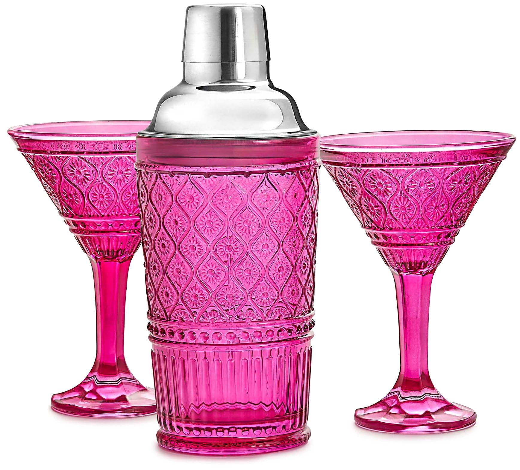 Godinger Cocktail Shaker and Martini Glasses Barware Gift Set, Martini ...