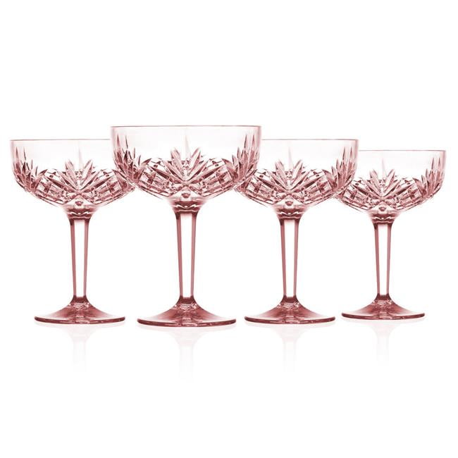 Godinger Dublin Acrylic Blush Champagne Coupe Glass - Set of 4 ...