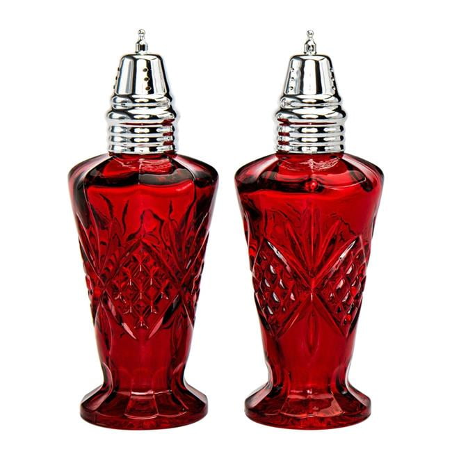 Godinger Dublin Crystal Red Salt & Pepper Shaker Set - Walmart.com