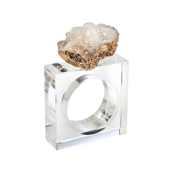 Godinger Geode Napkin Rings, White - Set of 4 - Walmart.com