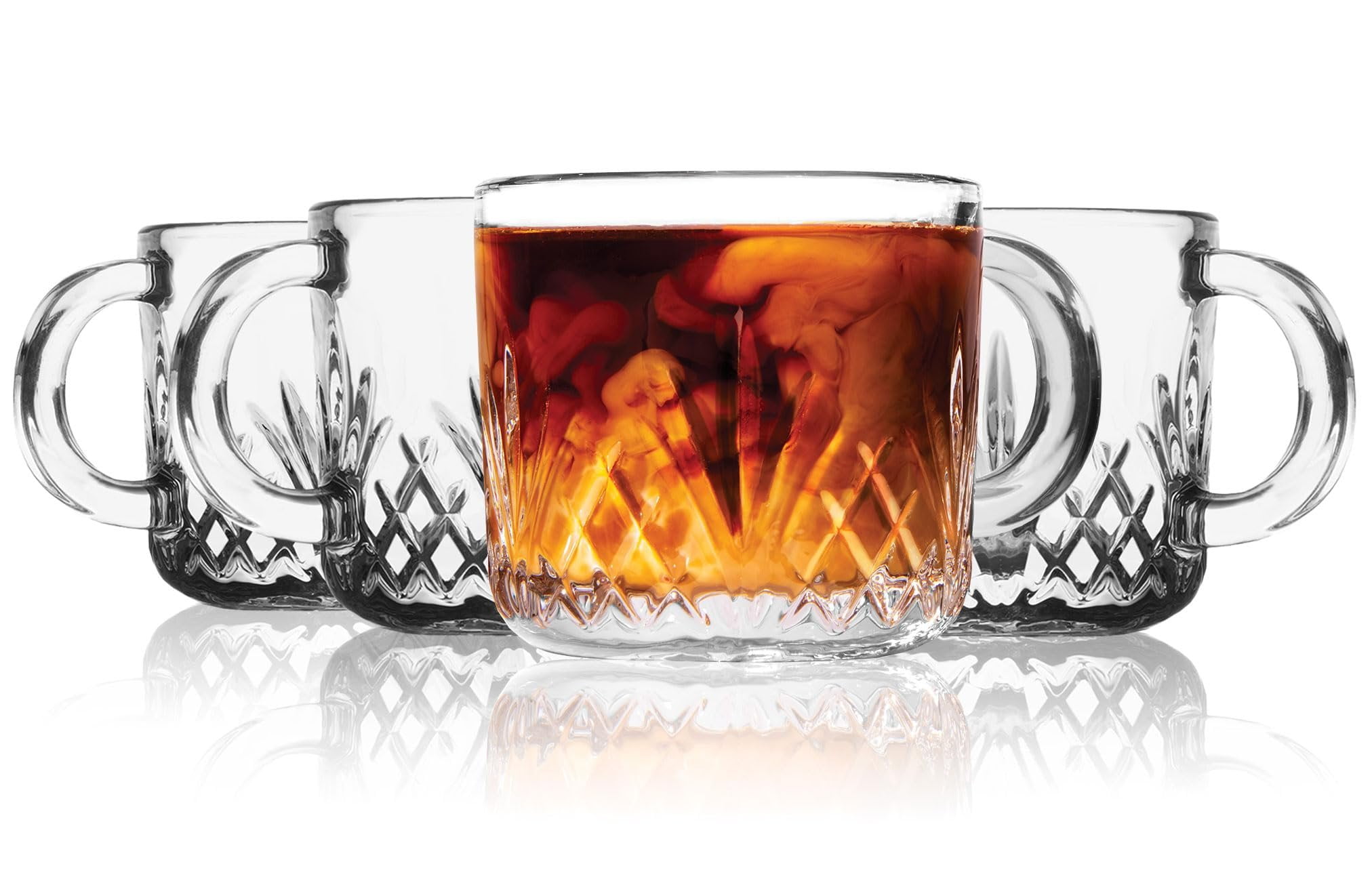 Godinger Mini Espresso Coffee/Tea Cups - Glass - 4oz, Set of 4 ...