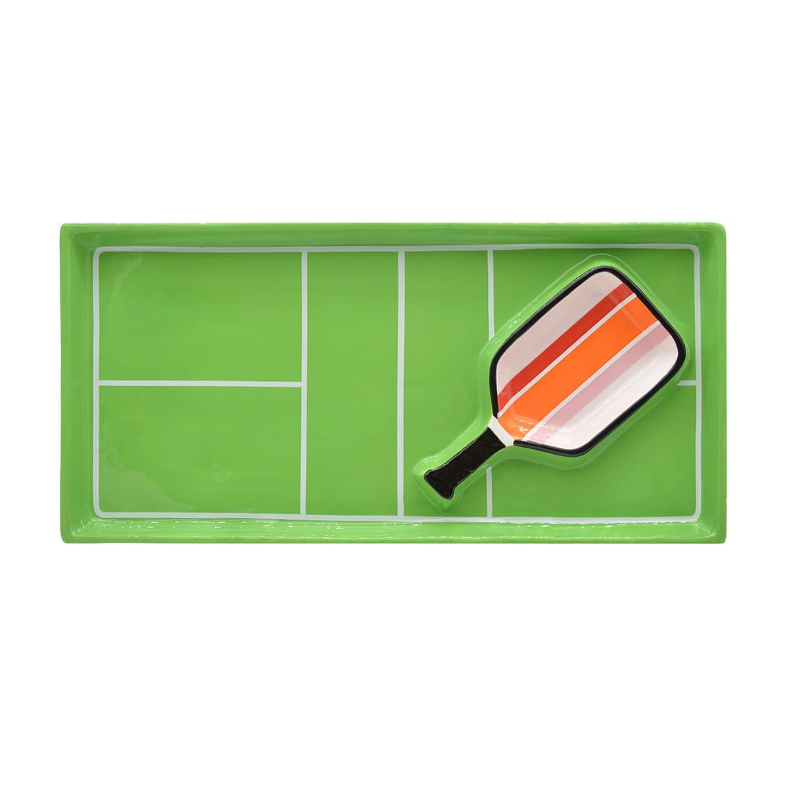 Godinger Pickleball Tray, Pickleball Platter Chip & Dip Tray, Snack ...