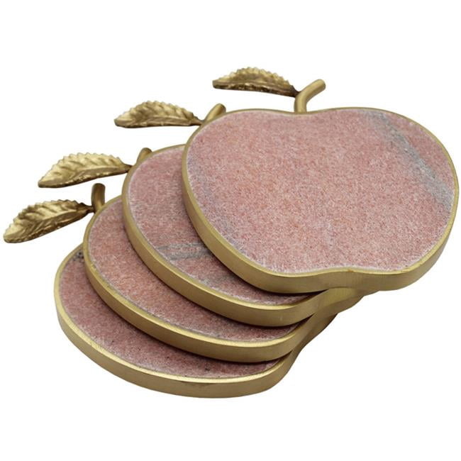 Godinger 50622 Pink Marble Apple Coasters, Set of 4 - Walmart.com