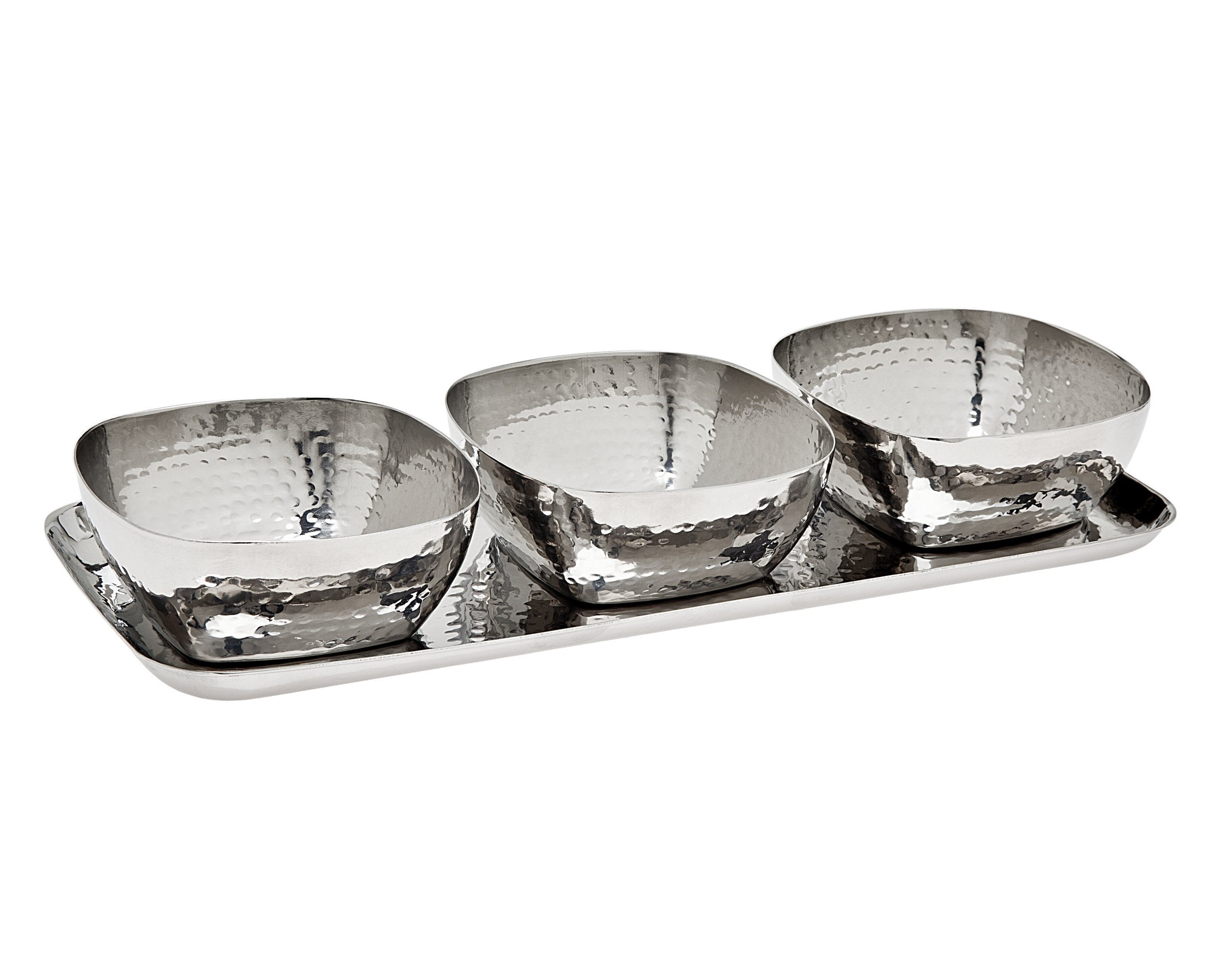 Godinger Silver Art 4-piece 5 Oz. 11" Hammered Stainless Steel Relish ...