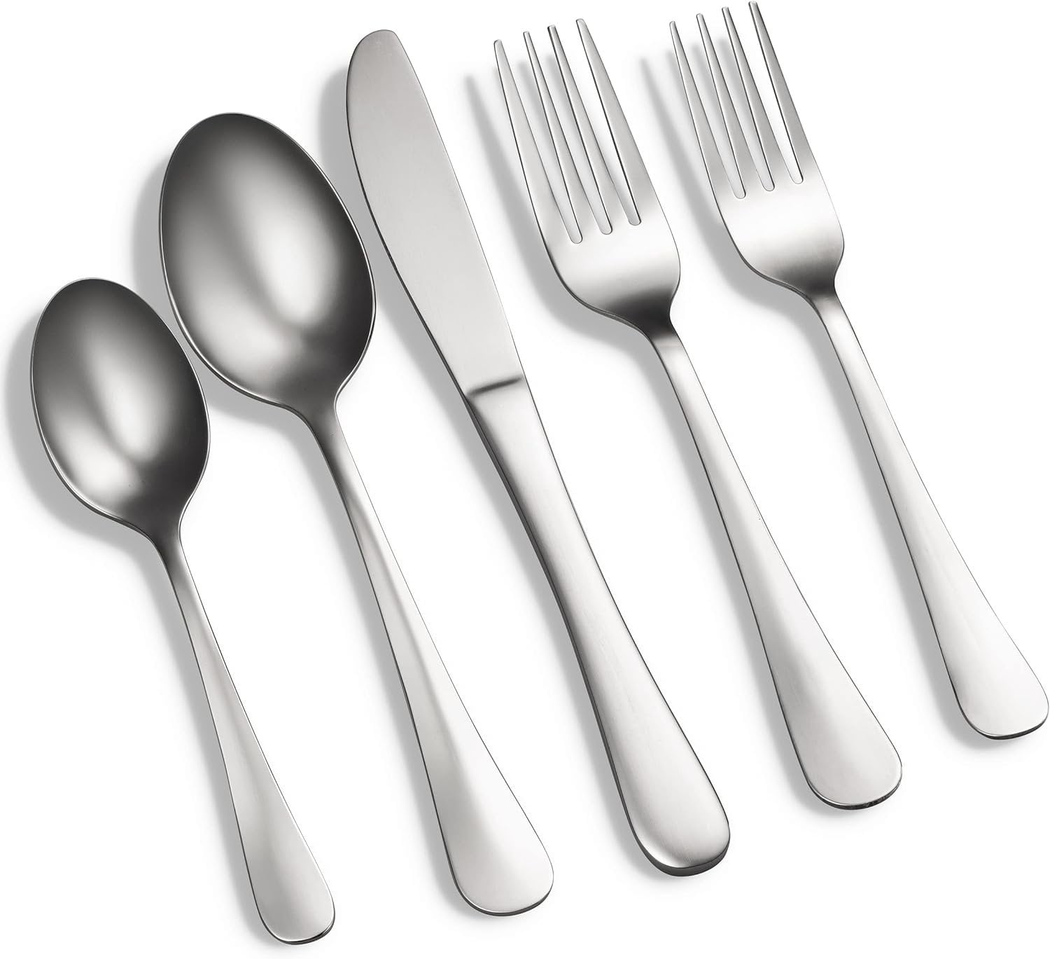 Godinger Silverware Set, Flatware Set, Matte Finish Stainless Steel ...