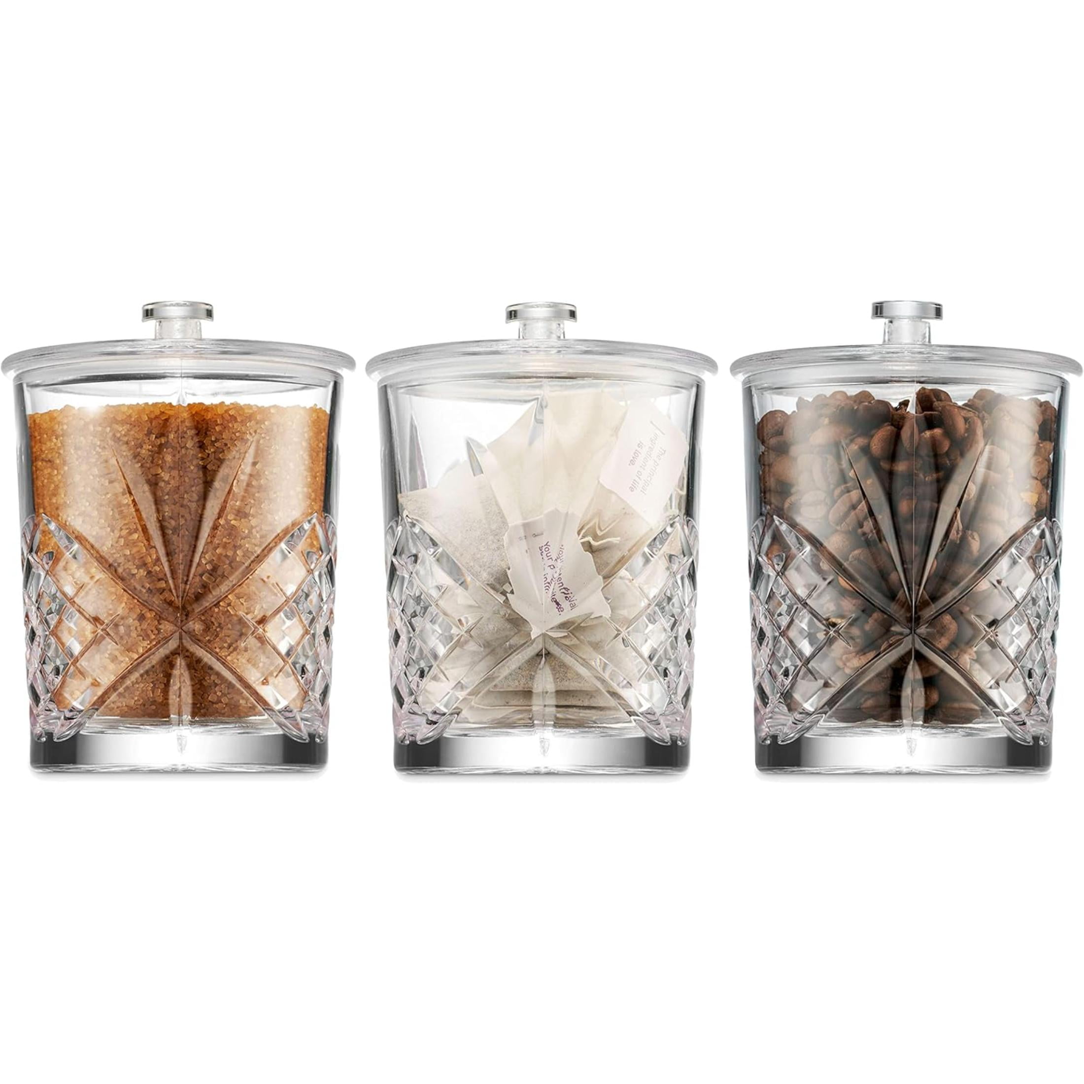 Godinger Storage Jars with Lids Set, Canister Set, Apothecary Jars ...