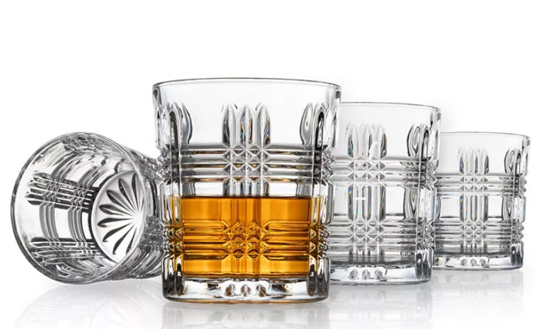Godinger Tartan Plaid Design Double Old-Fashioned Glasses, Set of 4 ...