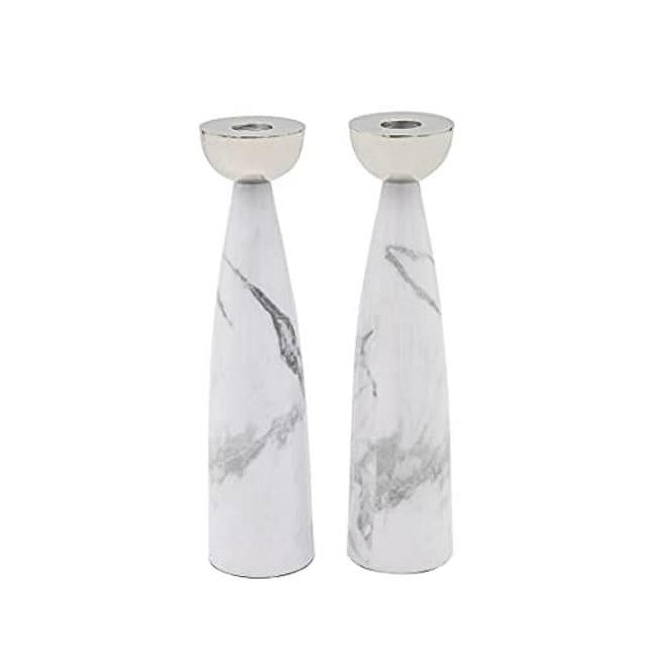 Godinger 96776 White Marble Shabbat Candle Stick Holder - Set of 2 ...
