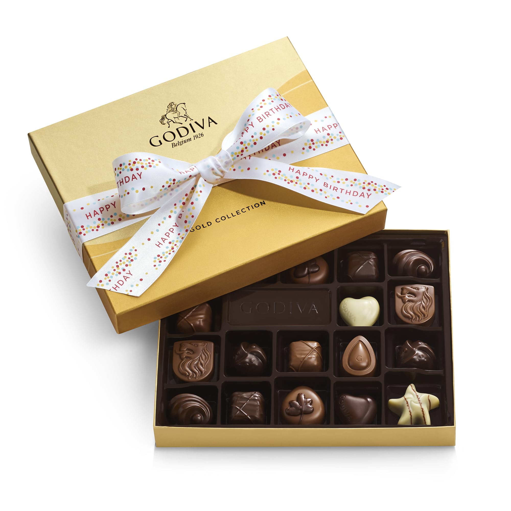 Godiva Chocolatier Birthday Ribbon MFF30 18-Piece Assorted Chocolate Gift Box - Gourmet ...