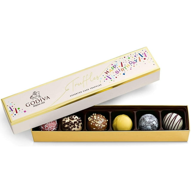 Godiva Chocolatier Birthday Truffles Assorted Chocolate Gift Box, 4.09 Oz (Pack Of 6) - Walmart.com
