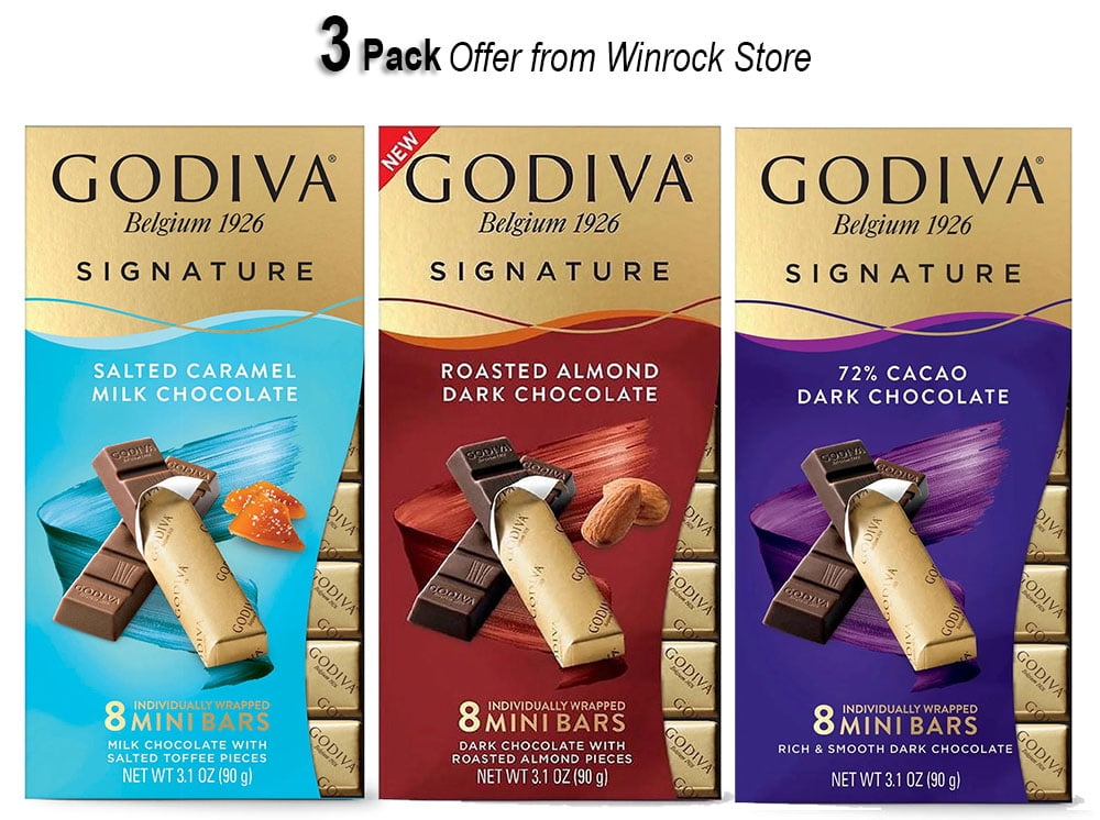 Godiva Signature Dark Chocolate, 8 Mini Bars, 3.1 oz & Godiva Dark Chocolate, 8 Mini Bars ...