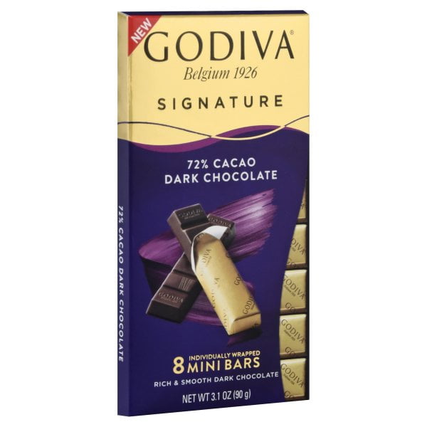 Godiva Signature Dark Chocolate, 8 Mini Bars, 3.1 oz - Walmart.com